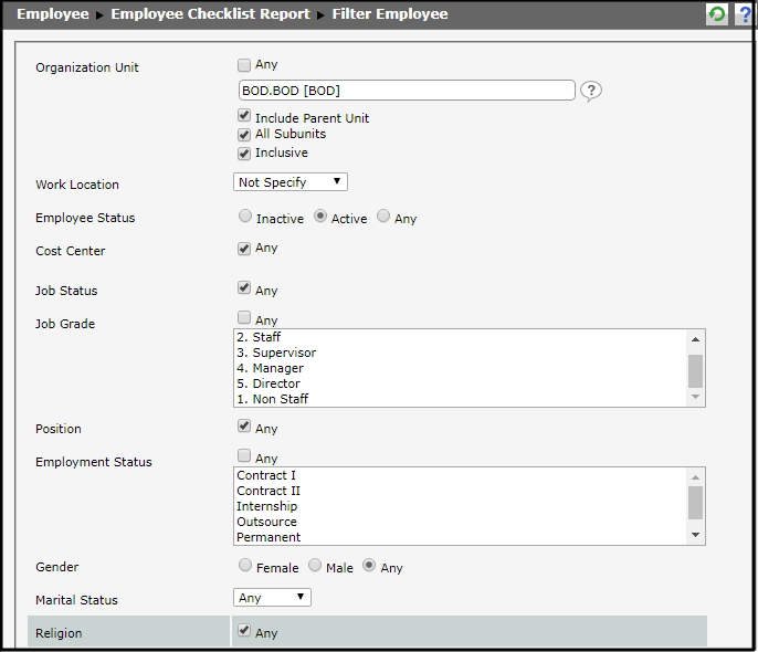 Employee Checklist Report – GreatDay Knowledge Base